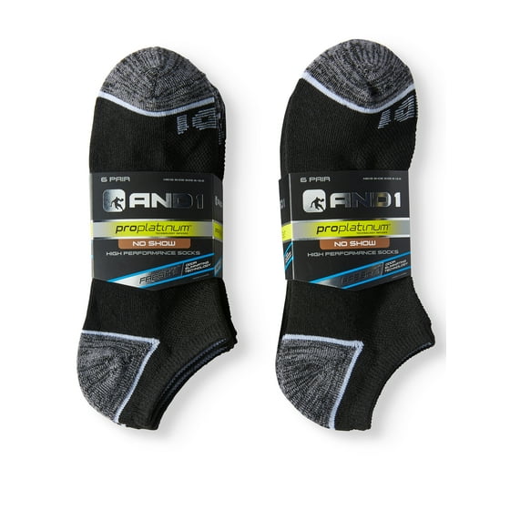 AND1 - Men's Pro Platinum No Show Socks, 12 pack - Walmart.com