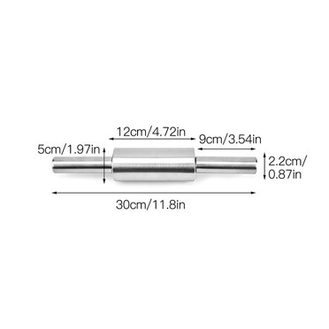 ReaNea Gold Rolling Pin 16.7" Stainless Steel Matte Roller Rolling Pin ...