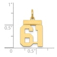 14k Yellow Gold Polished Finish Small Size Number 61 Charm Pendant ...