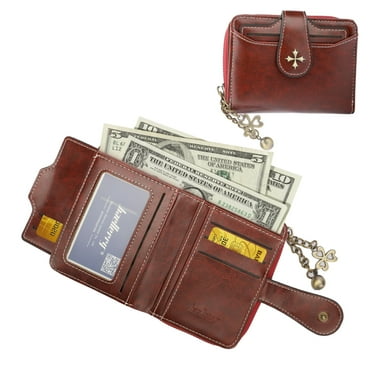 Small Wallet for Women Genuine Leather RFID Blocking Wallet Bifold ...