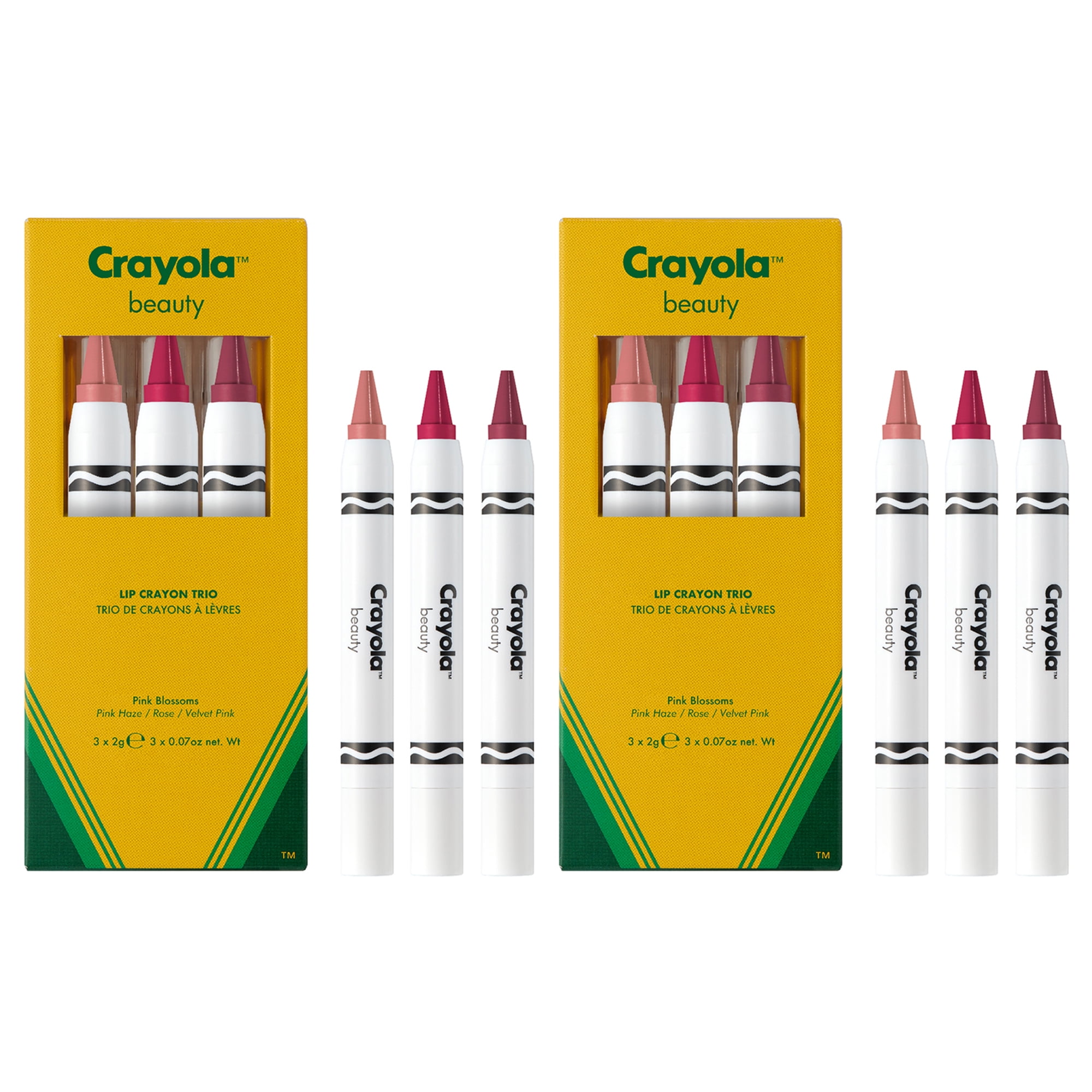 Crayola Crayon Trio - Pink Blossoms - Pack of 2 - 3 x 0.07 oz Lipstick ...