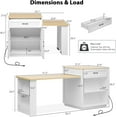 82.7" Kitchen Island with Extendable Dining Table for 4-6, with Storage ...
