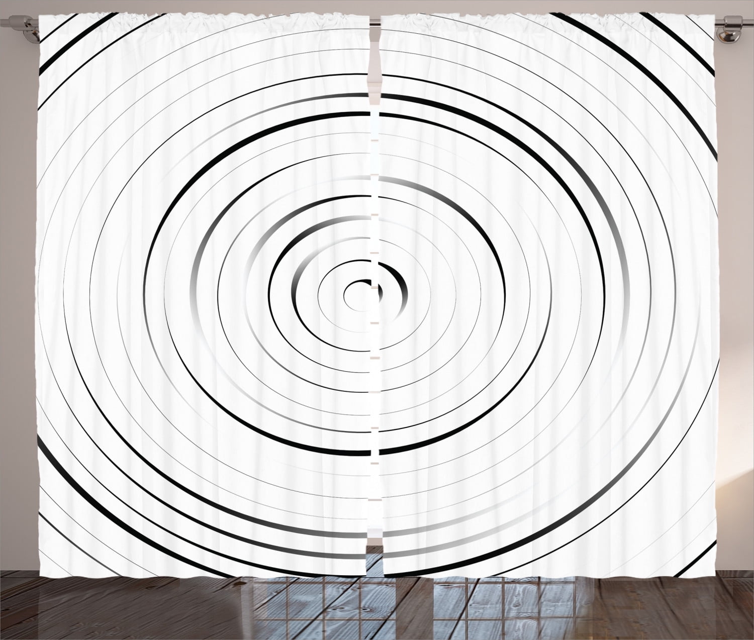 Spires Decor Curtains 2 Panels Set, Rotary Spiral Ring Shaped Turning ...