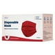 Disposable Face Masks 3-Ply Individually Wrapped , 50ct - Red - Walmart.com