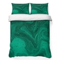 Abstract Green Water Ripple 3 Pieces Quilt Set,1 Quilt with 2 Shams ...
