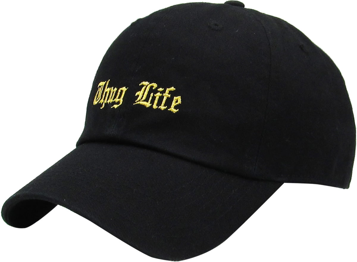 Thug Life Black Dad Hat Baseball Cap Polo Style Adjustable - Walmart.com