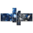 Designart Crystal Cell Dark Blue Steel Texture Abstract Wall Art ...