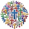 35pcs Sparkling Cross Stickers Religious Holographic Stickers PVC ...