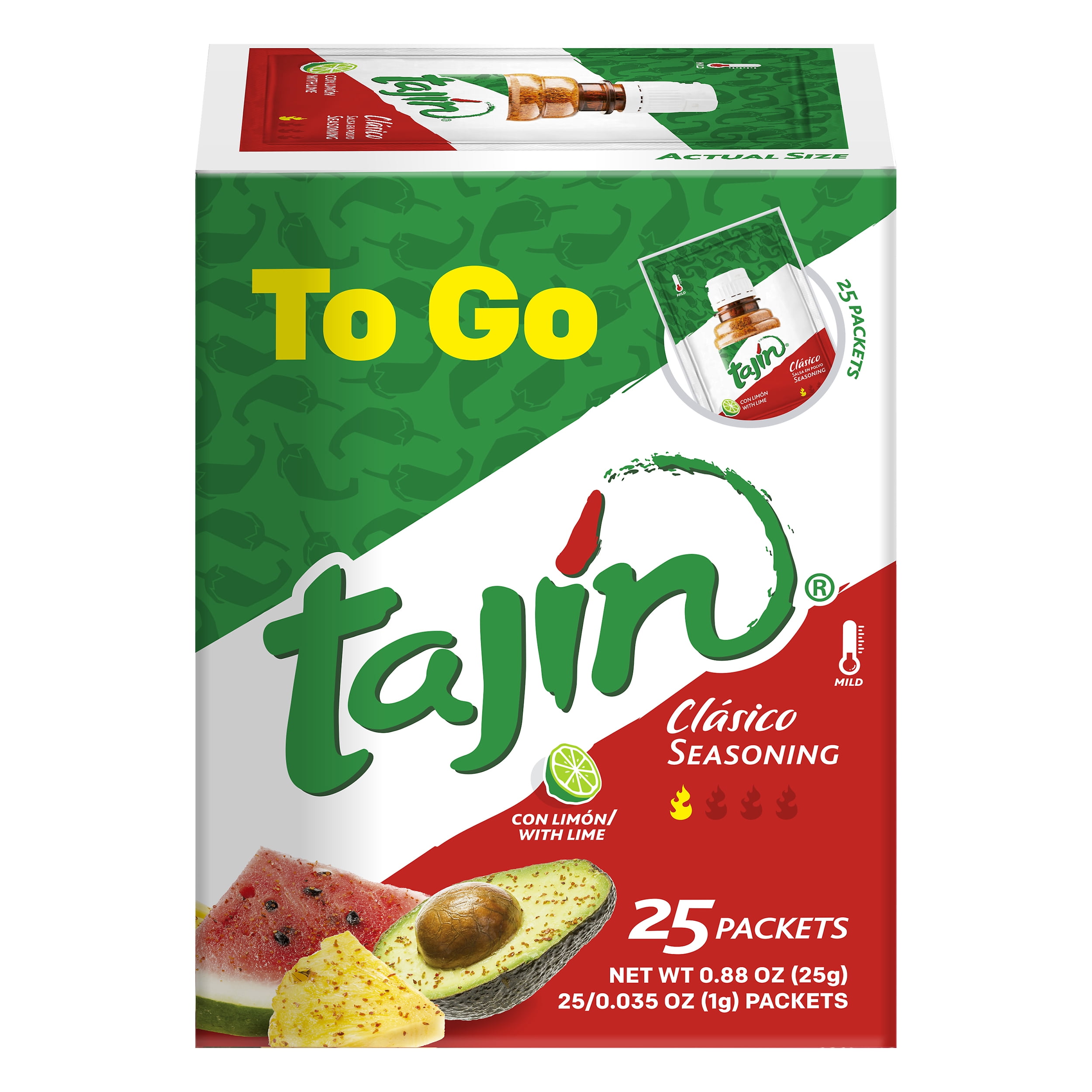 (25 Pack) Tajin Clasico Chili Lime Seasoning To Go Packets, 0.035 oz ...