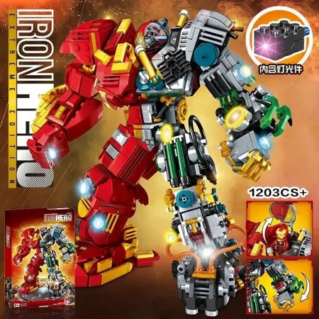 Marvel Iron Man Mecha Assembled Building Block Figures Robot Hulkbuster ...