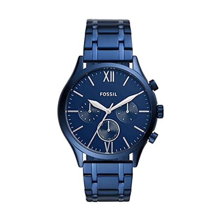 Fossil Fenmore Midsize Multifunction Navy Stainless Steel Watch BQ2403 ...