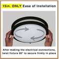 Commercial Electric 15 in. Matte Black Orbit LED Flush Mount Ceiling ...