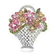 Easter Sunday Pastel Spring Flower Bouquet Rhinestone Woven Basket Pin ...