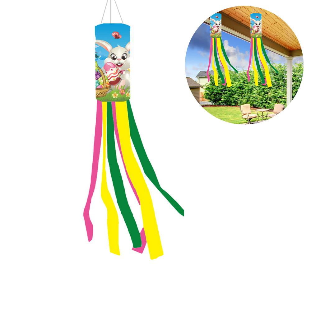 Laideyi Happy Easter Windsock, Outdoor Hangings Garden Windsock With ...