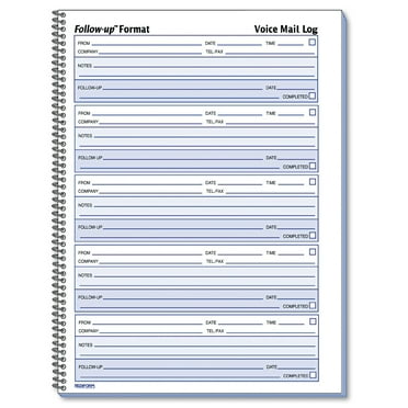 TOPS Voice Mail Log Book, 8 1/2 X 8-1/4, 1,400-Message Book -TOP44165 ...