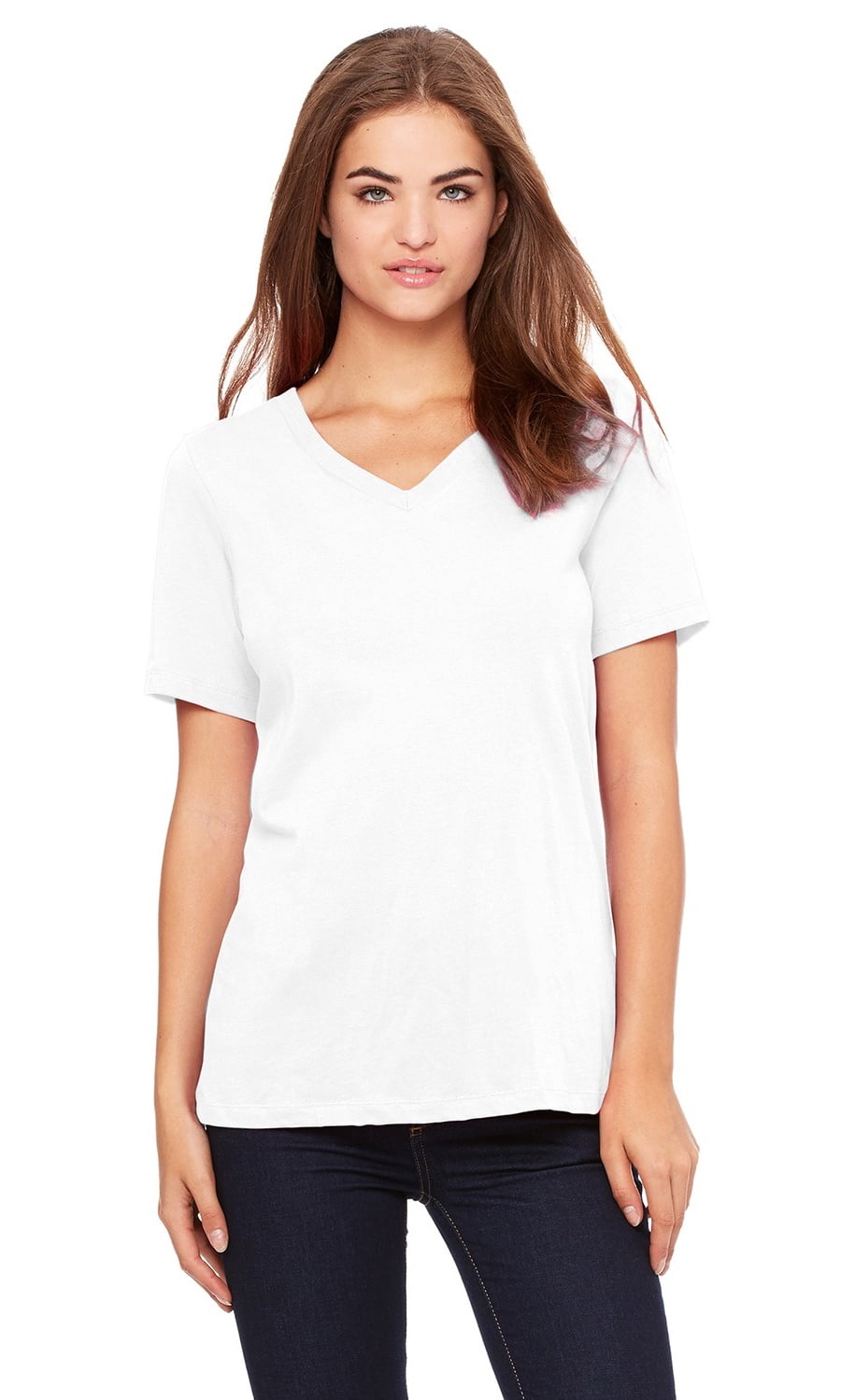 The Bella Canvas Ladies Relaxed Jersey Short Sleeve V Neck T Shirt