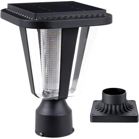 Outdoor Solar LED Post Lights-3000K Solar Power LED Exterior Post ...