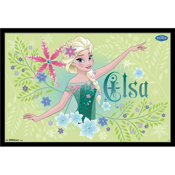 Disney Frozen Fever - Elsa Wall Poster, 22.375" x 34", Framed - Walmart.com