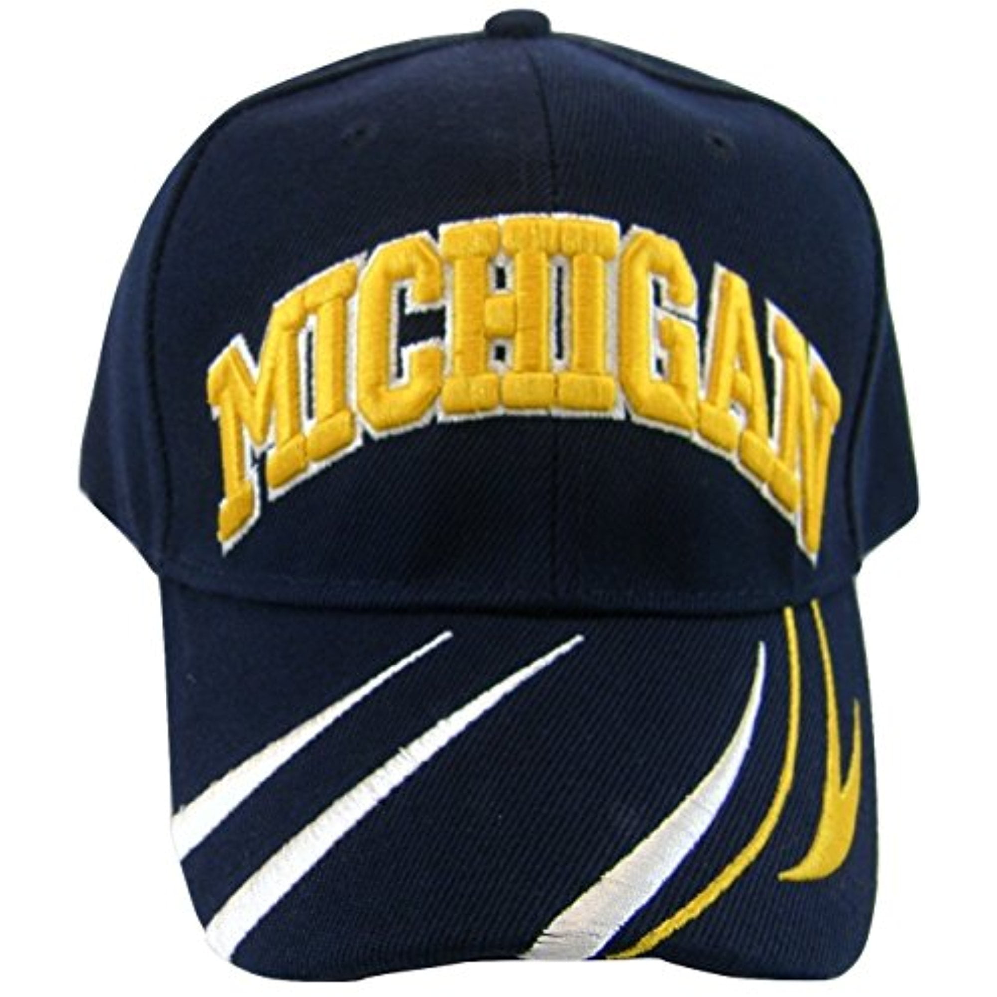 Michigan Men's Striped Bill Adjustable Baseball Cap (Navy) - Walmart.com