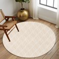 Beige Stripes Line 5FT Round Area Rugs for Living Room Country Abstract ...