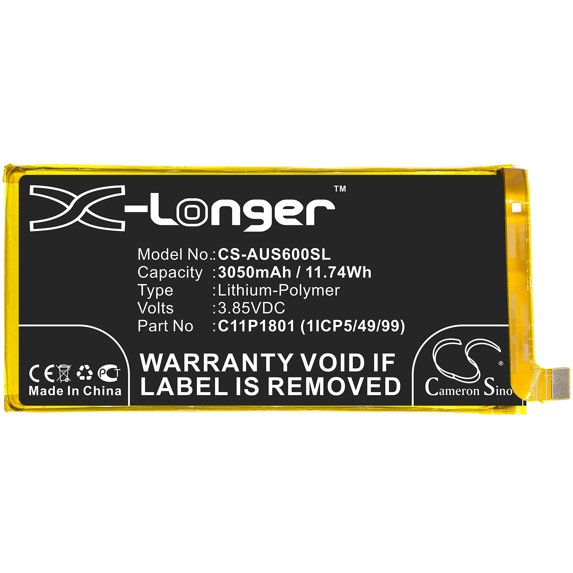3050mAh 0B200-03010300 C11P1801 (1ICP5/49/99) Battery for Asus ZS600KL ...