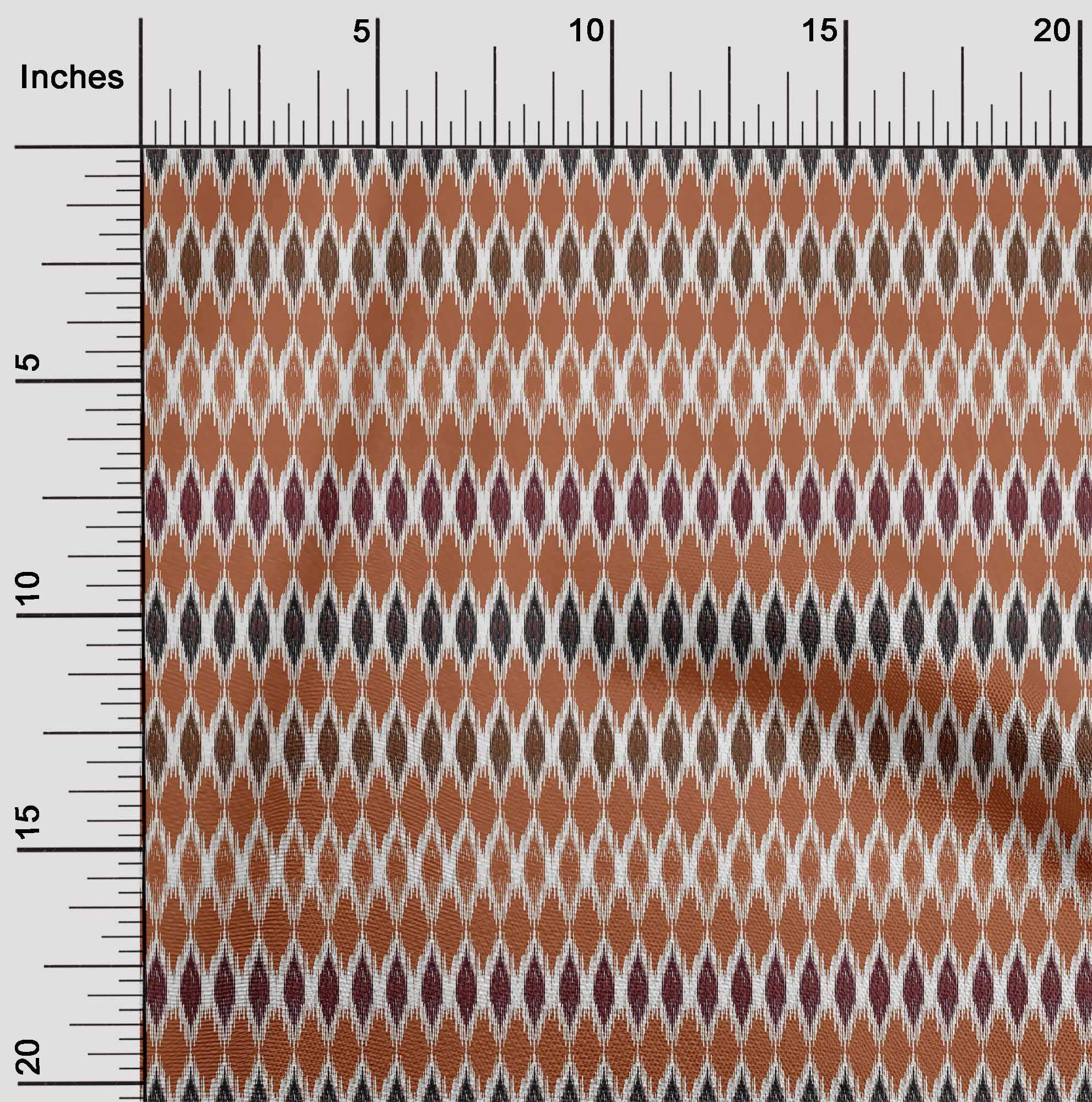 oneOone Organic Cotton Poplin Twill Fabric Argyle Ikat Print Fabric By ...