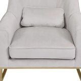 MoDRN Glam Velvet Rocking Chair with Lumbar Pillow, Off-White/Satin ...