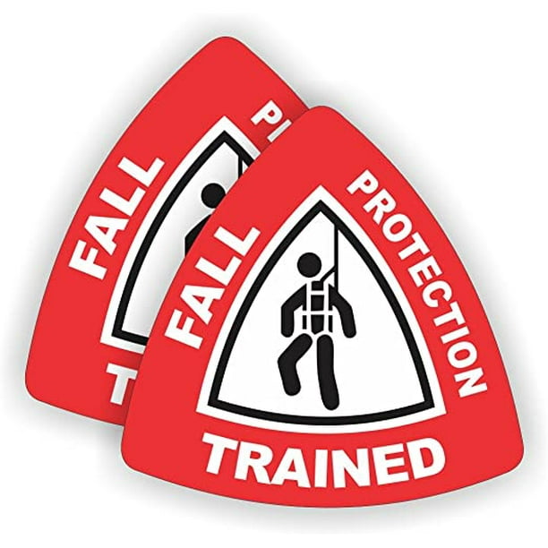Fall Protection Trained Hard Hat Sticker / Helmet Decal Label Lunch ...