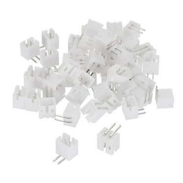 2.54mm Connector 2 Pin Male Straight Pin Header White Socket for Wire ...