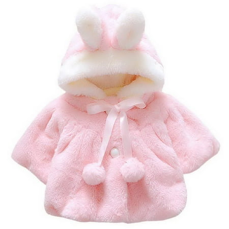 Infant Baby Girls Princess Cute Fluffy Faux Fur Long Sleeves Cloak ...
