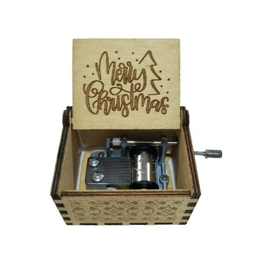 Wood Music Box Mini Vintage Engraved Hand-Operated Musical Box Birthday ...