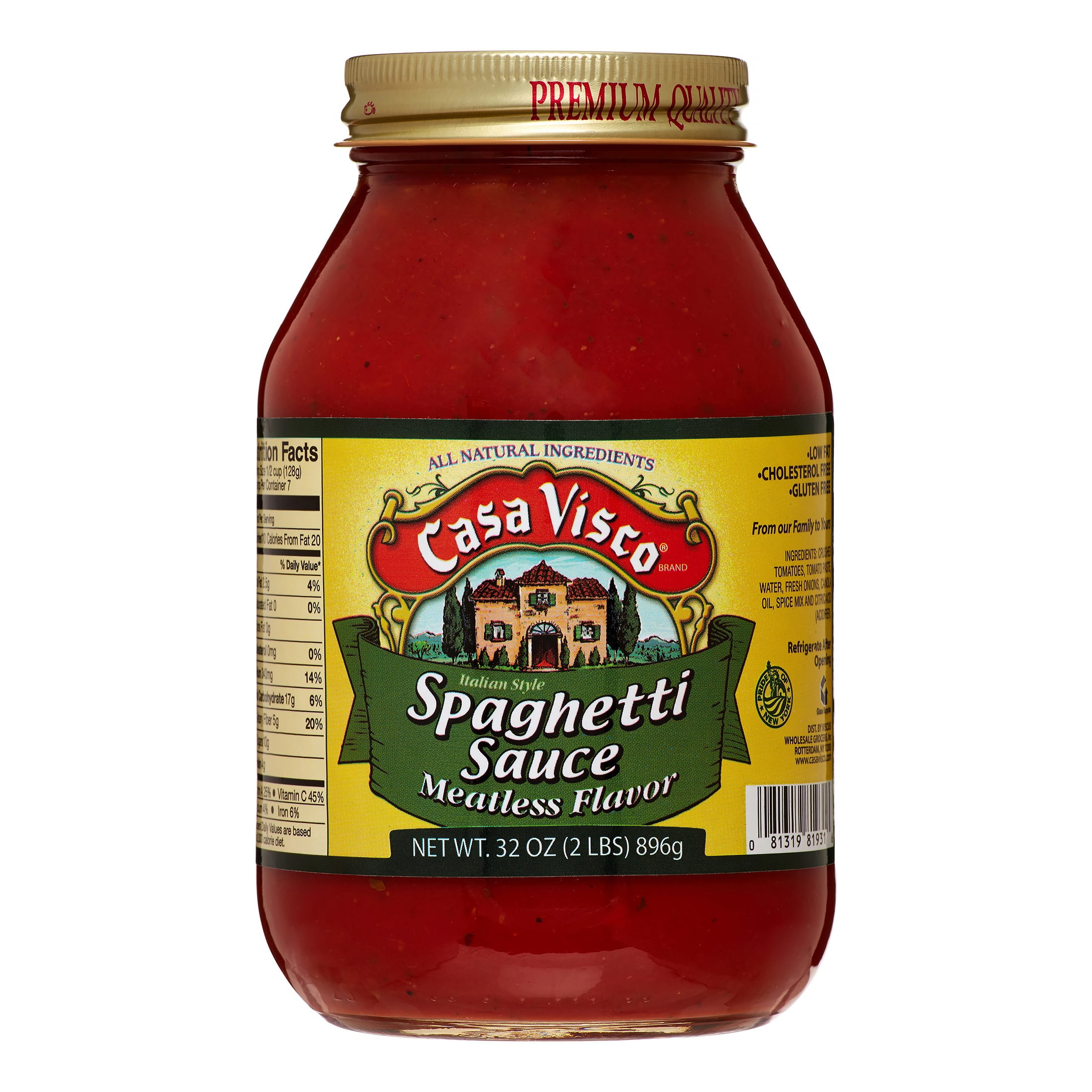 Casa Visco Italian Style Spaghetti Sauce, Meatless, 32 Oz - Walmart.com ...