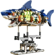 Mechanical Shark STEM Building Set,Sea Animal Toys Crossing Shark with ...