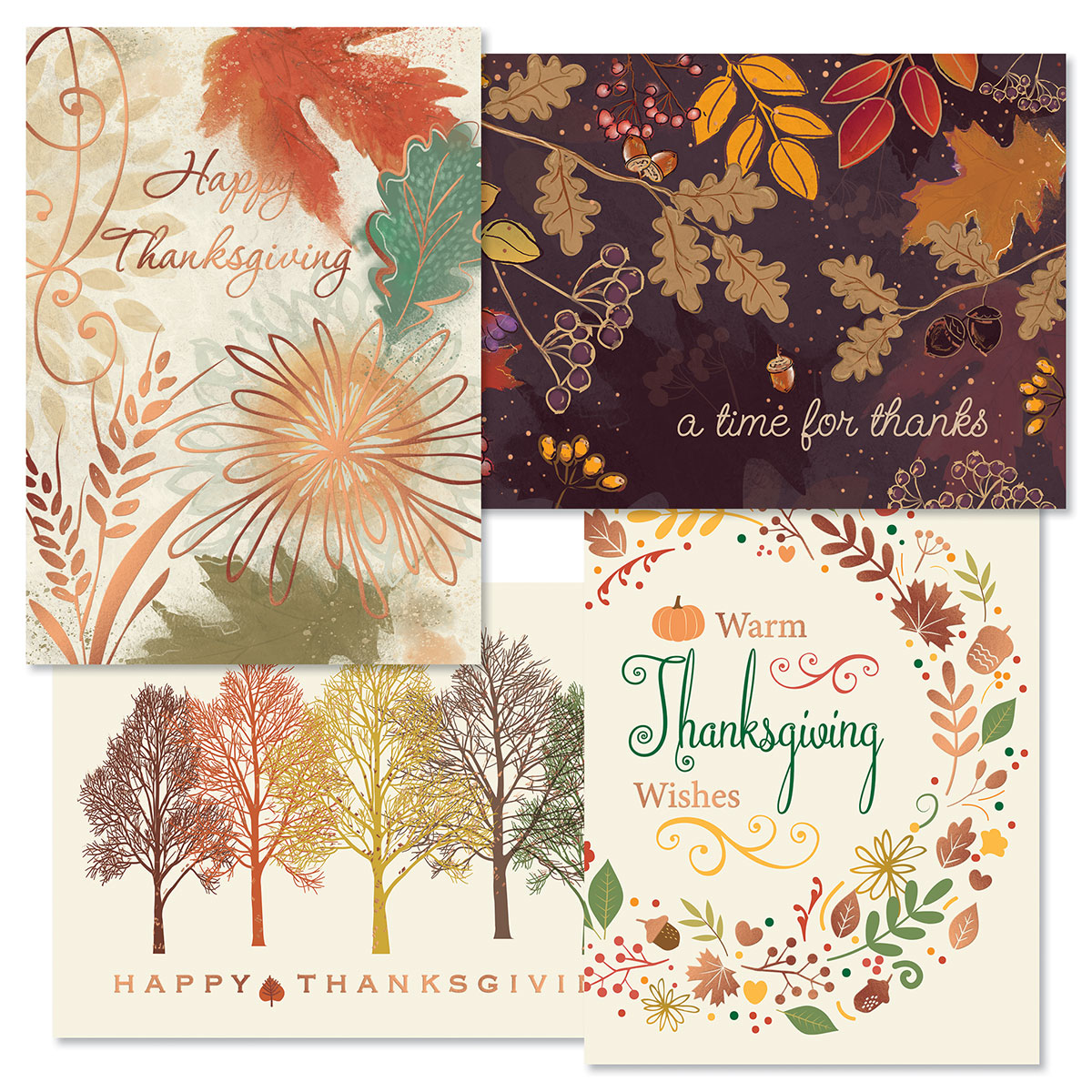 Deluxe Season of Thanksgiving Cards - Set of 8 with 4 Designs, 5 x 7 ...