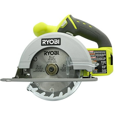 Ryobi P504G One+ 18 V Lithium Ion Cordless 5 1/2 Inch Circular Saw w ...