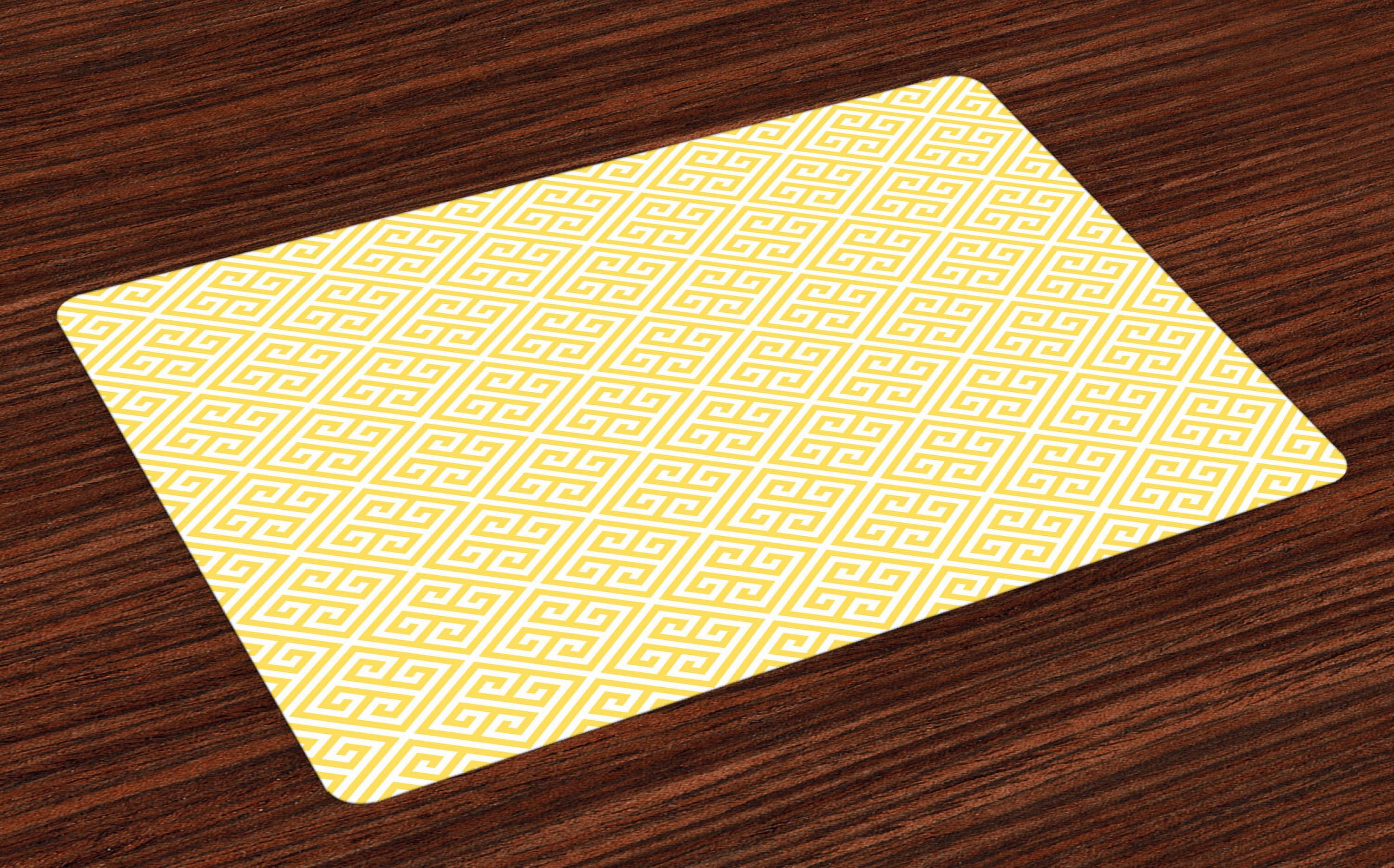 Ambesonne Geometric Place Mats Set of 4, Bicolored Ancient Pattern ...