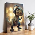 Abstract Art Canvas Wall Art for Living Room, Headphone Dinosaur Funny ...