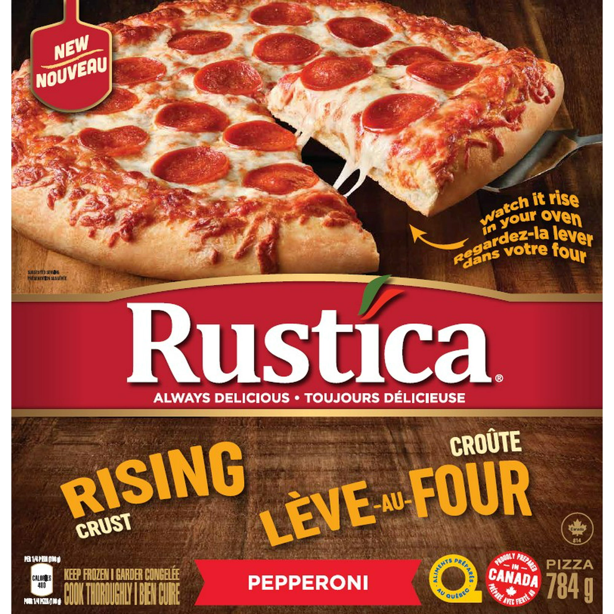 Click here for Rustica Rising Crust Pepperoni Pizza  784 G 784g prices