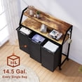 Timberer Laundry Hamper, Sorter 3 Section, Rolling Basket with Wheels ...