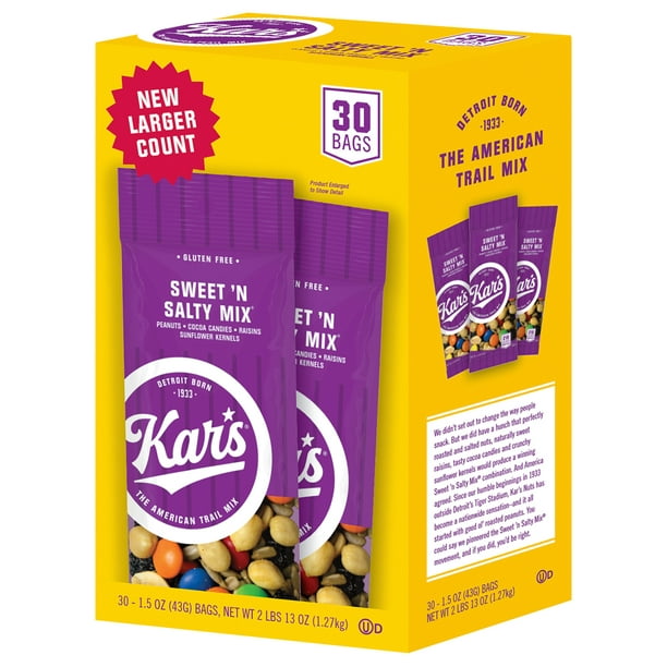 Kar's Gluten-Free Sweet 'N Salty Trail Mix, 1.5 oz, 30 Count - Walmart.com