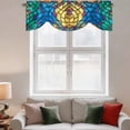 Abstract Colorful Glass Tie Up Valances Curtain, Blue-Purple Cracked ...