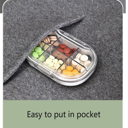 Portable Pill Box Daily Case Supplements Separation Compartments ...