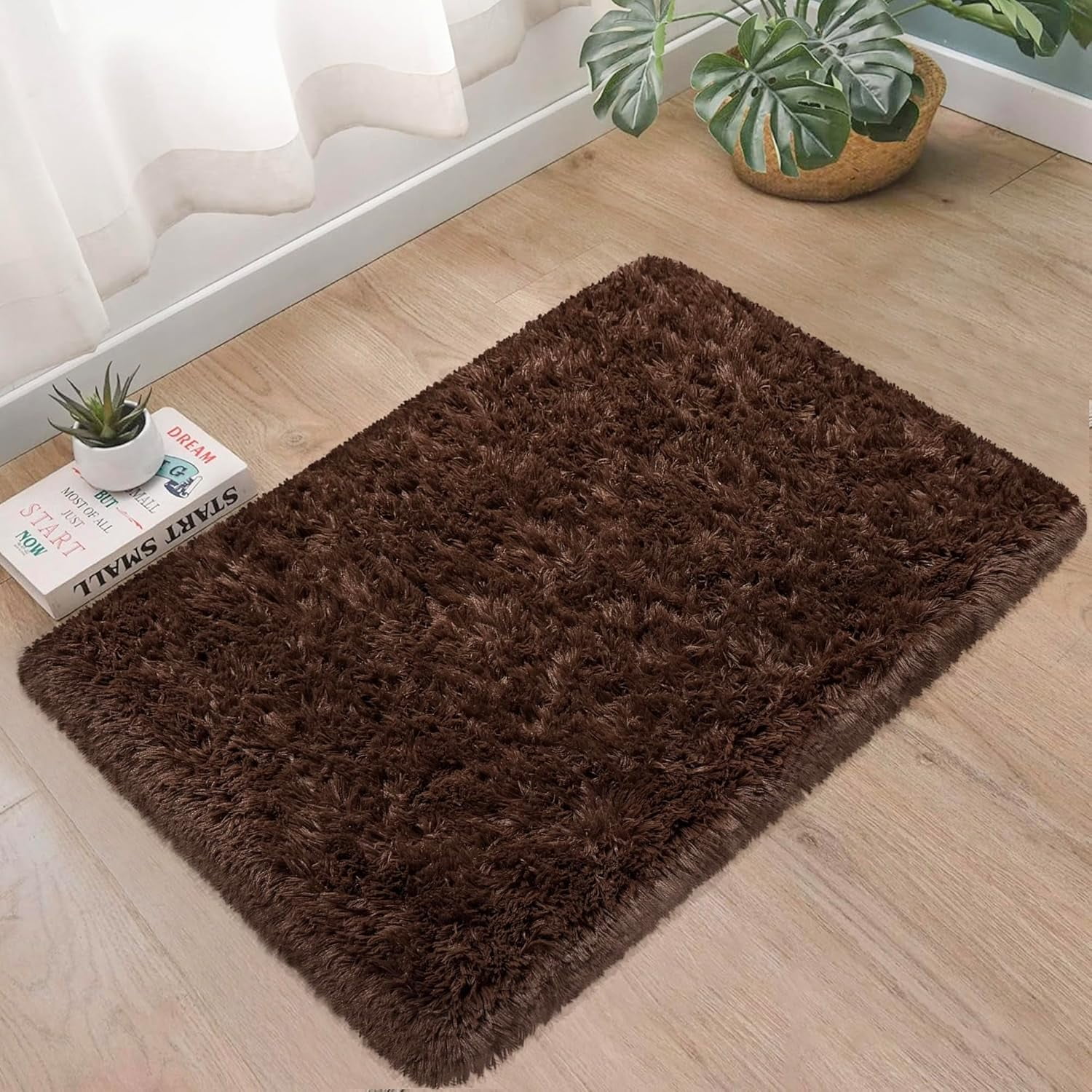 Click here for Siabc-Small Fluffy Rugs For Bedroom 2x3 Brown Shag... prices