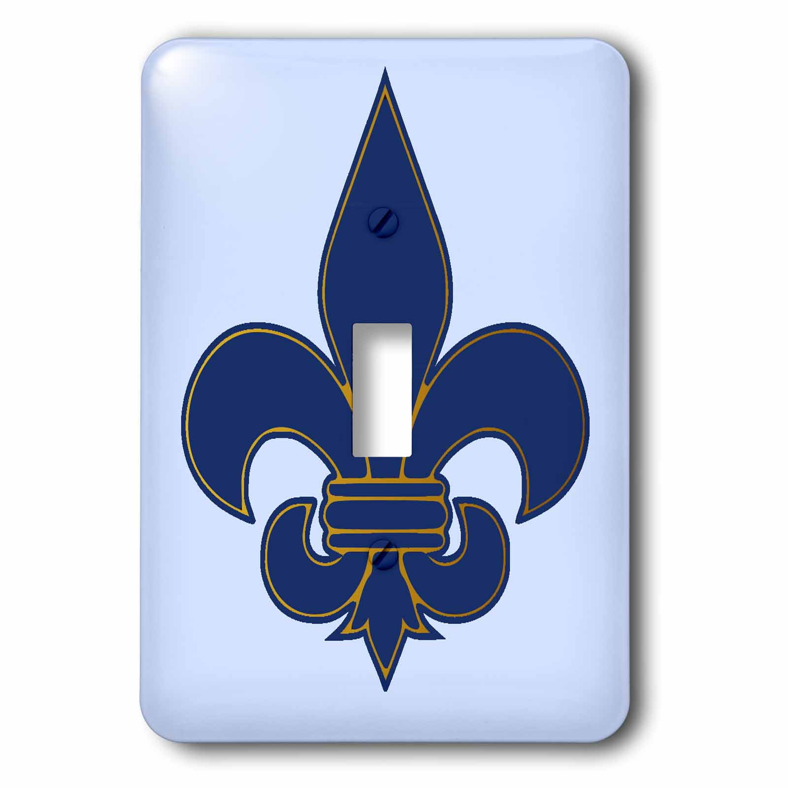 3dRose Large Navy Blue and Gold Fleur de lis Christian Saints Symbol ...