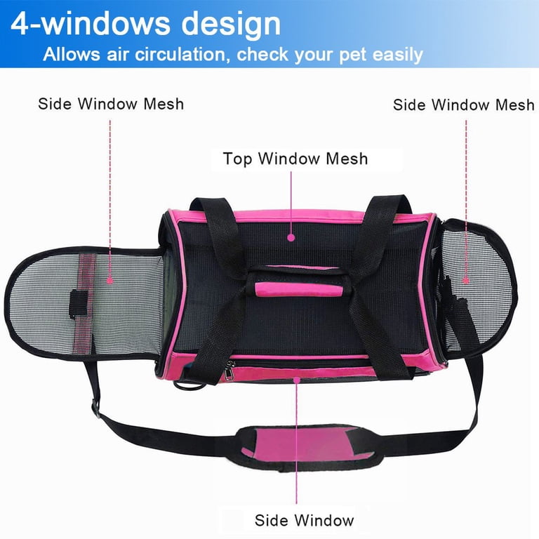 Adjustable Safety Tether Pawaboo Dog Purse Carrier - Soft-Sided Pet ...