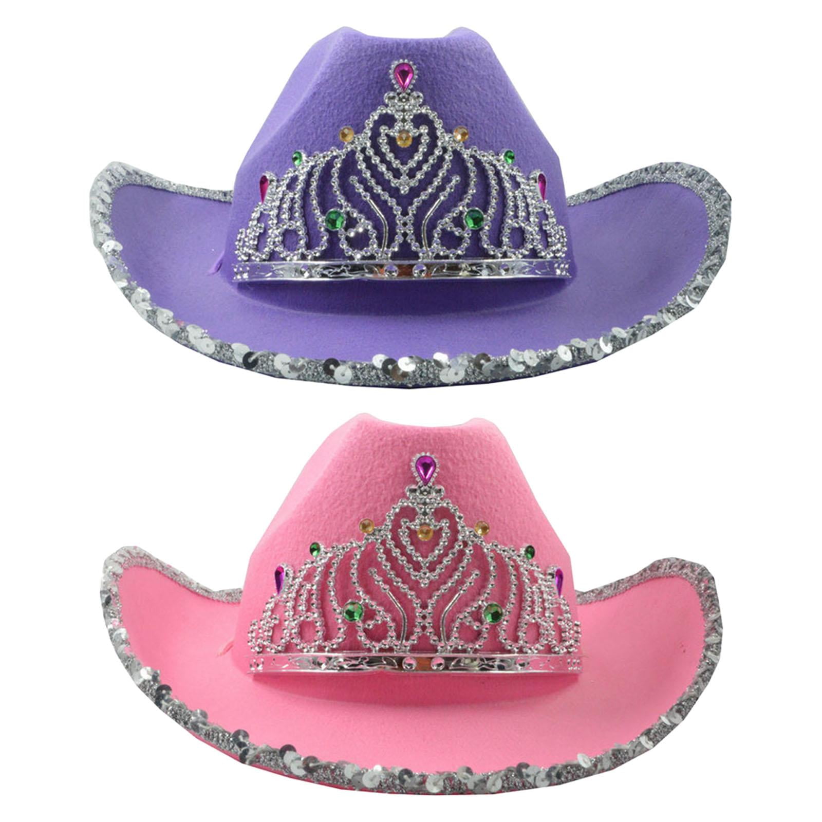 2 Uds Sombreros de Vaquero de Lentejuelas Sombrero de para Dama Niñas ...