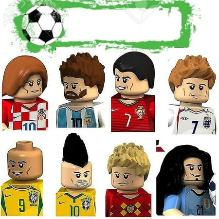 8pcs/set Football Figure Blocks Messi Cristiano Ronaldo Neymar De ...
