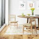 DHP Eleni Mid-Century Modern Cane Dining Chairs, Set of 2, Cream ...