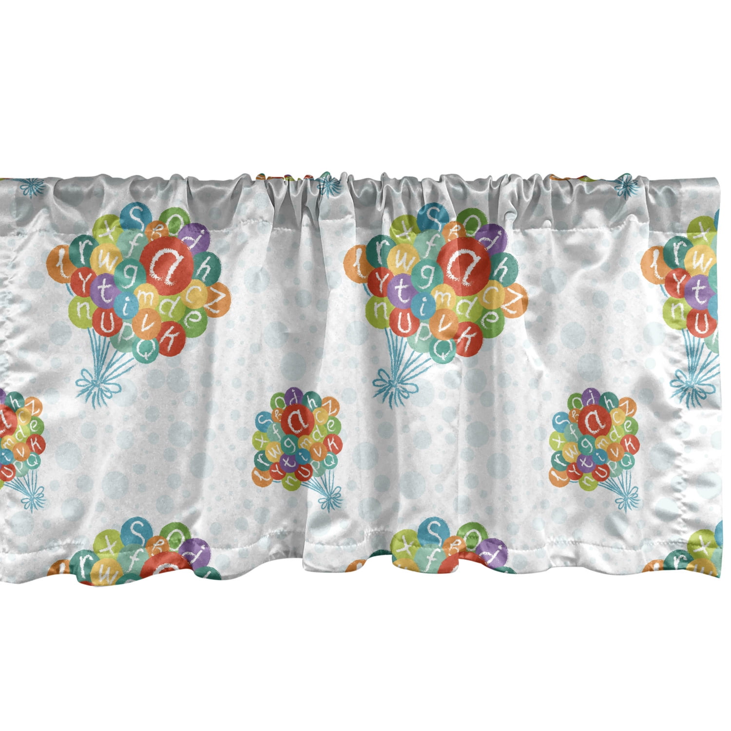 Alphabet Window Valance Pack of 2, Print of a Group of Balloons Tied ...
