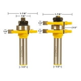 Yonico Yonico 15221 - Matched Tongue and Groove Router Bit Set 1/2 ...